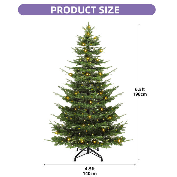 The Holiday Aisle® 6.5Ft Pre-Lit Artificial Aspen Fir Christmas Tree ...
