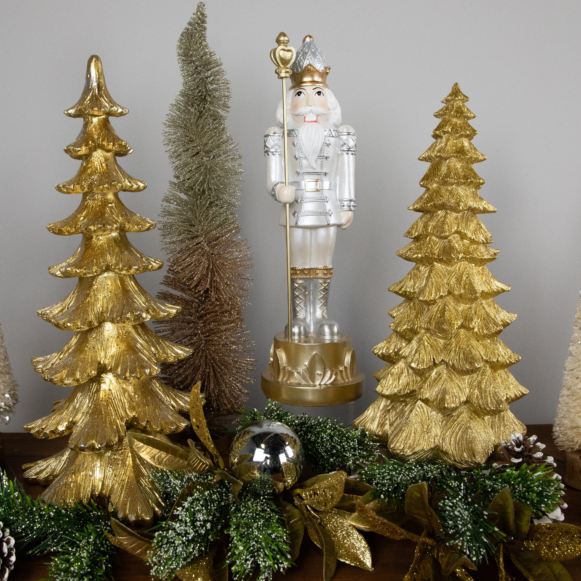 Northlight Seasonal 9.5" Metallic Gold Woodland Christmas Tree ...