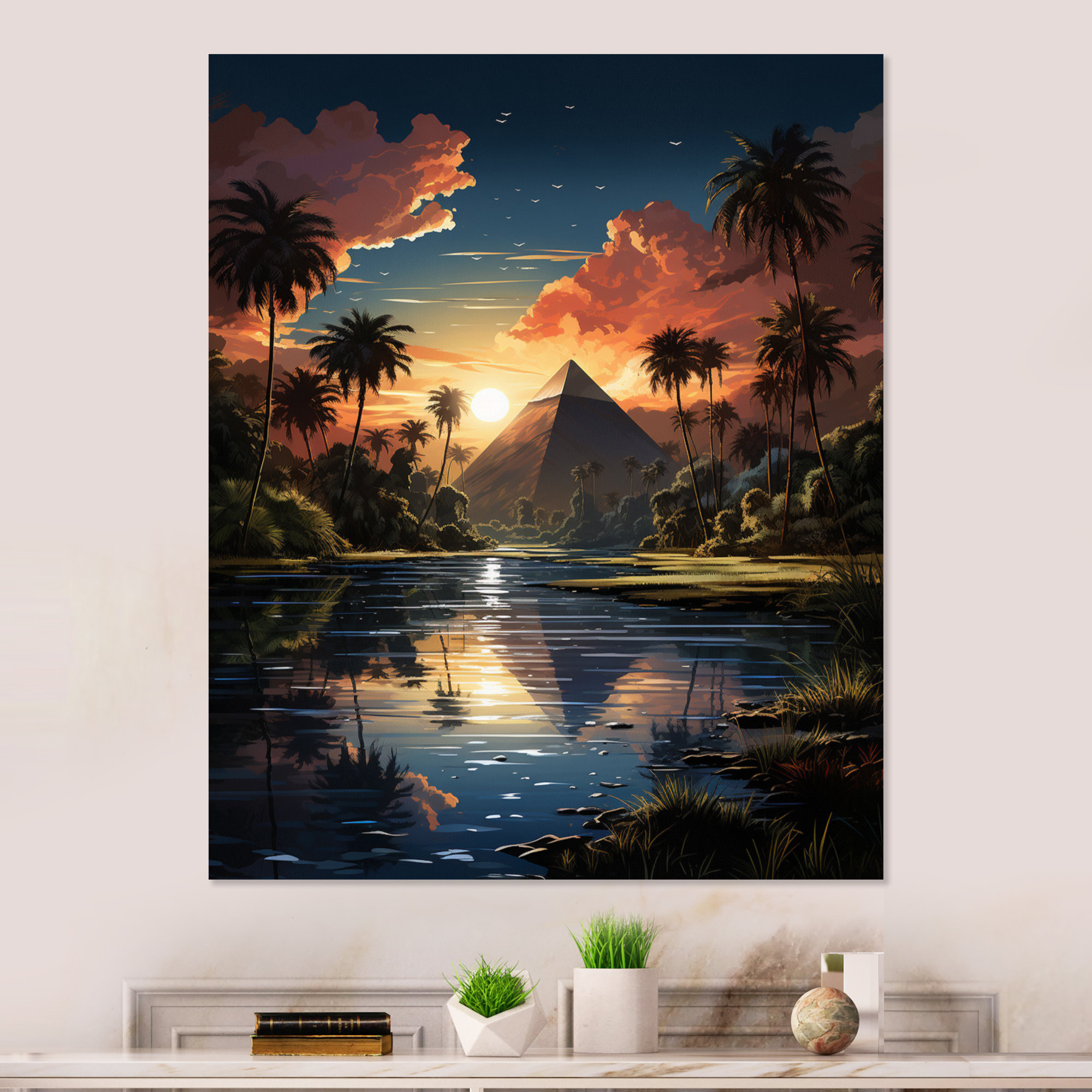 Winston Porter Egypt Majestic Pyramids III - Egypt Metal Wall Decor ...