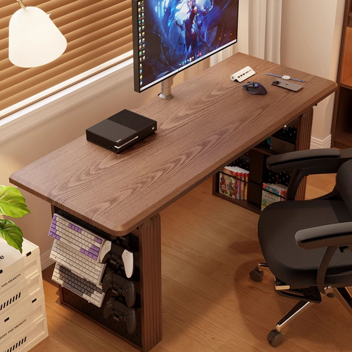 RUIDIER Solid Wood Electric Height - Adjustable Desk - Wayfair Canada