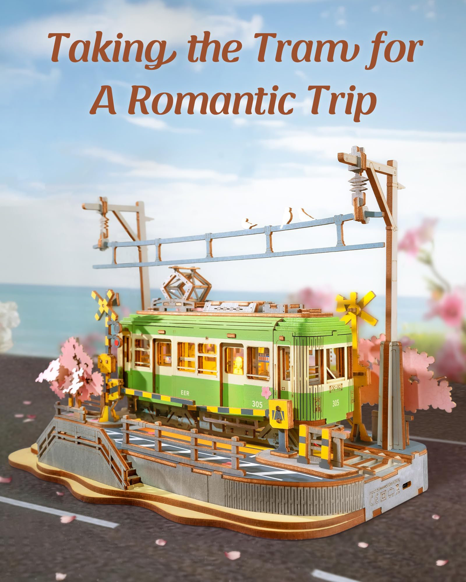 Trent Austin Design® Sakura Journey Tram 3D Wooden Puzzle with LED ...