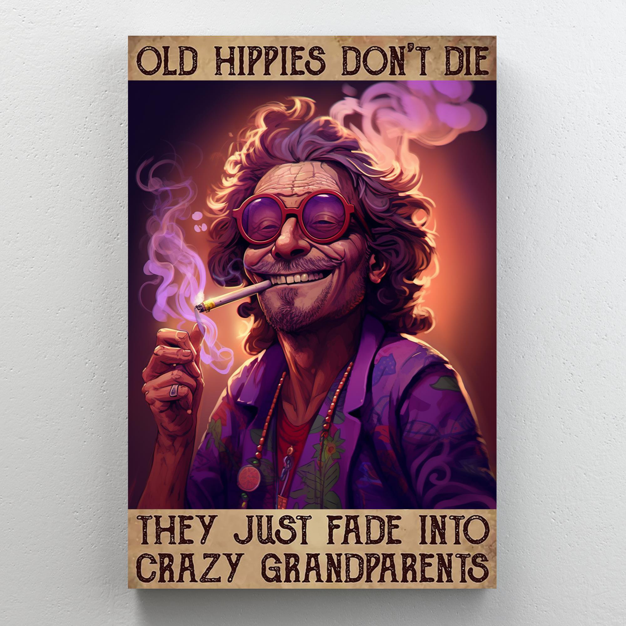 Trinx Old Hippie Dont Die - 1 Piece Rectangle Graphic Art Print On ...