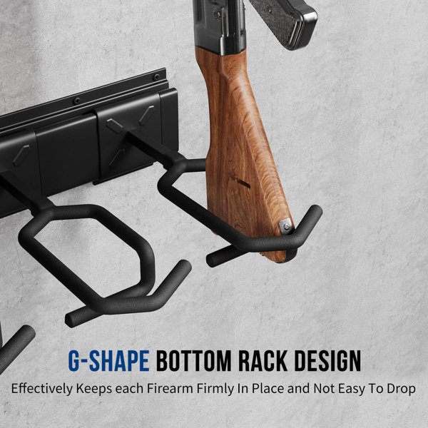 Blacksmith GunSafe Wall Mounted Rifle Rack - Securely Store Up to 6 ...