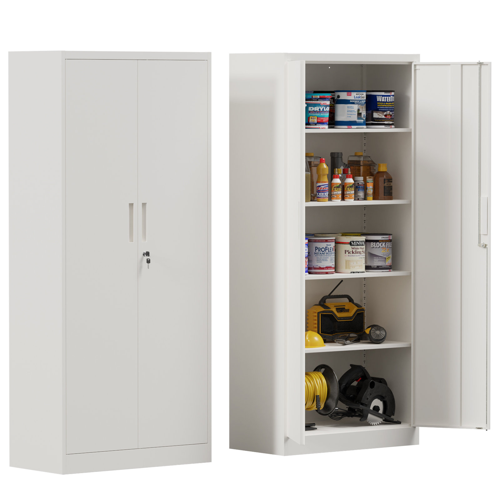 Odaof Metal Garage Storage Cabinet Metal 5 - Tier 18.8'' Home Locker ...