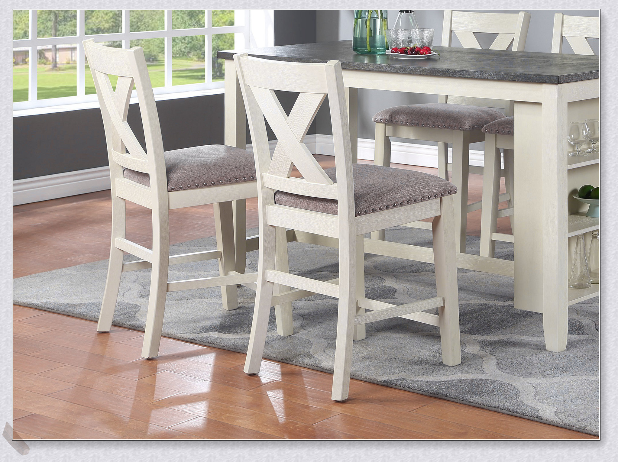 Latitude Run® Modern Contemporary 5pc Counter Height Dining Set with ...