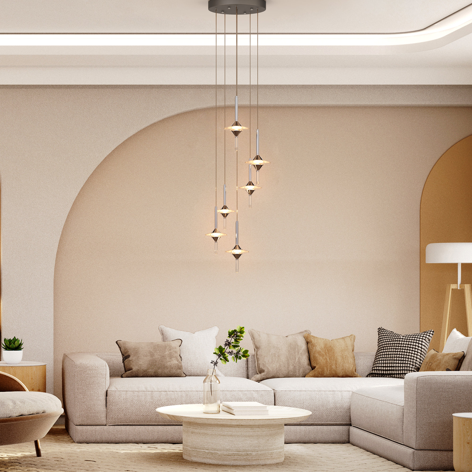 Mercer41 Joshkun 6 - Light Crystal Tiered Integrated LED Chandelier ...