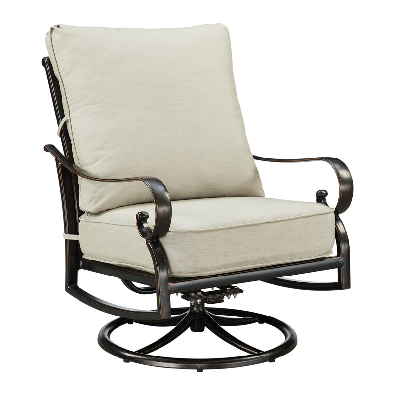 Canora Grey Patchell Swivel Aluminum Outdoor Deep Seating Lounge Chair ...