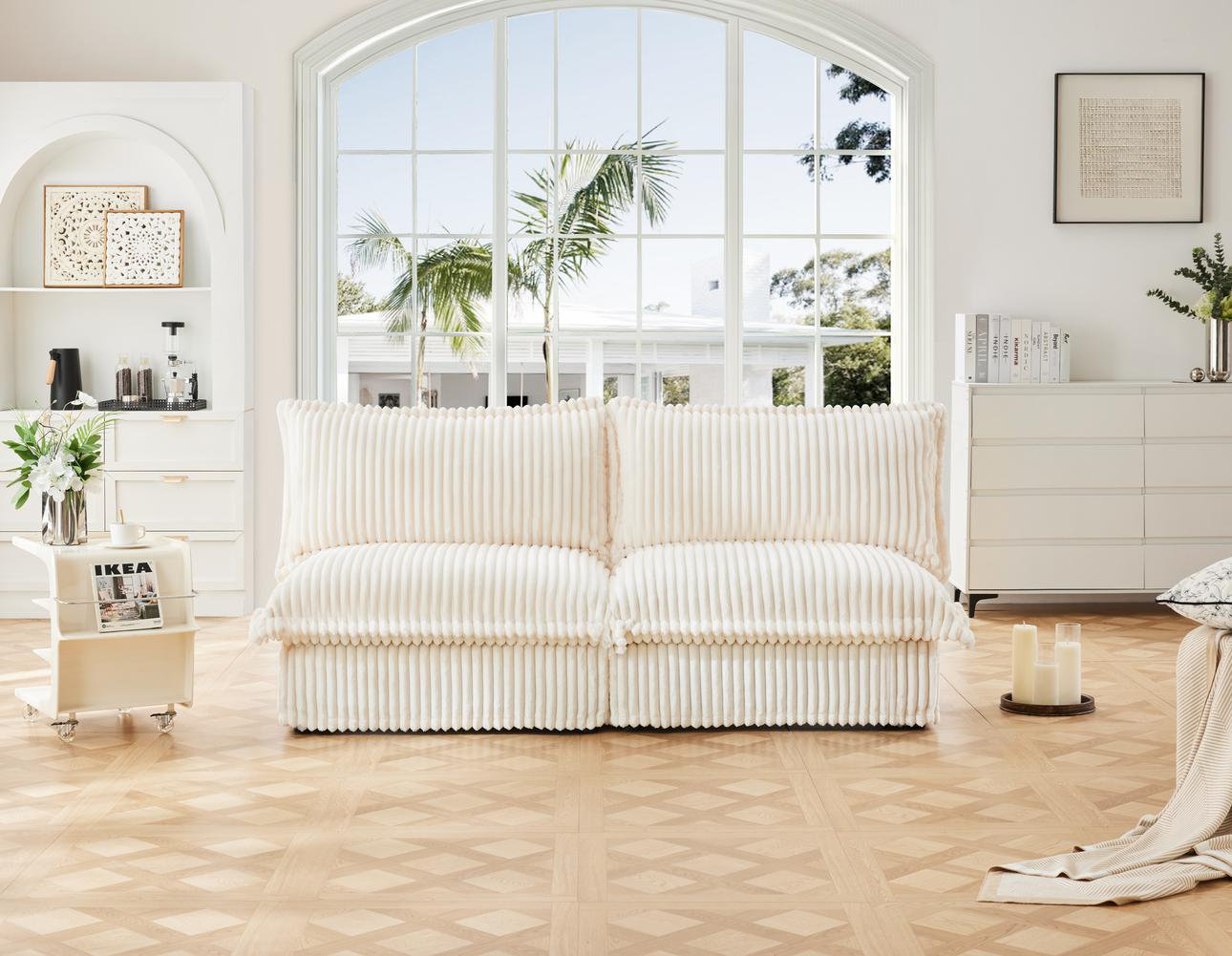 Latitude Run® Slipcovered 2 Seater Armless Sofa - Wayfair Canada