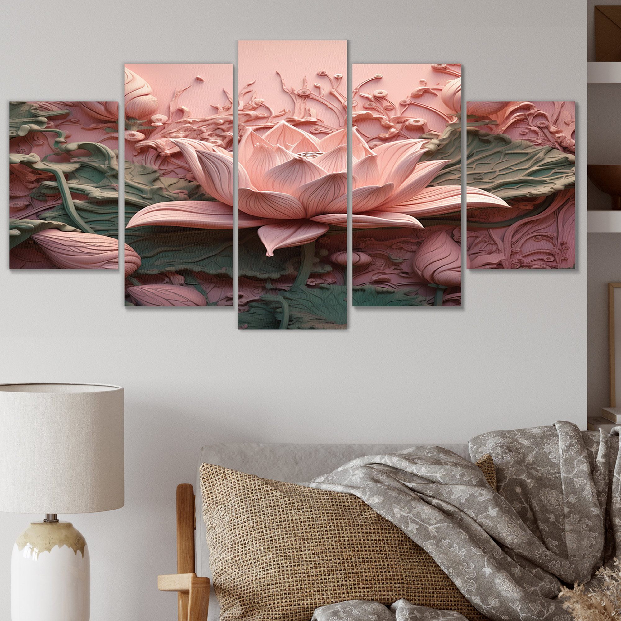 Dakota Fields Blooming Delicate Pink Lotus I - Lotus Wall Art Print - 5 ...