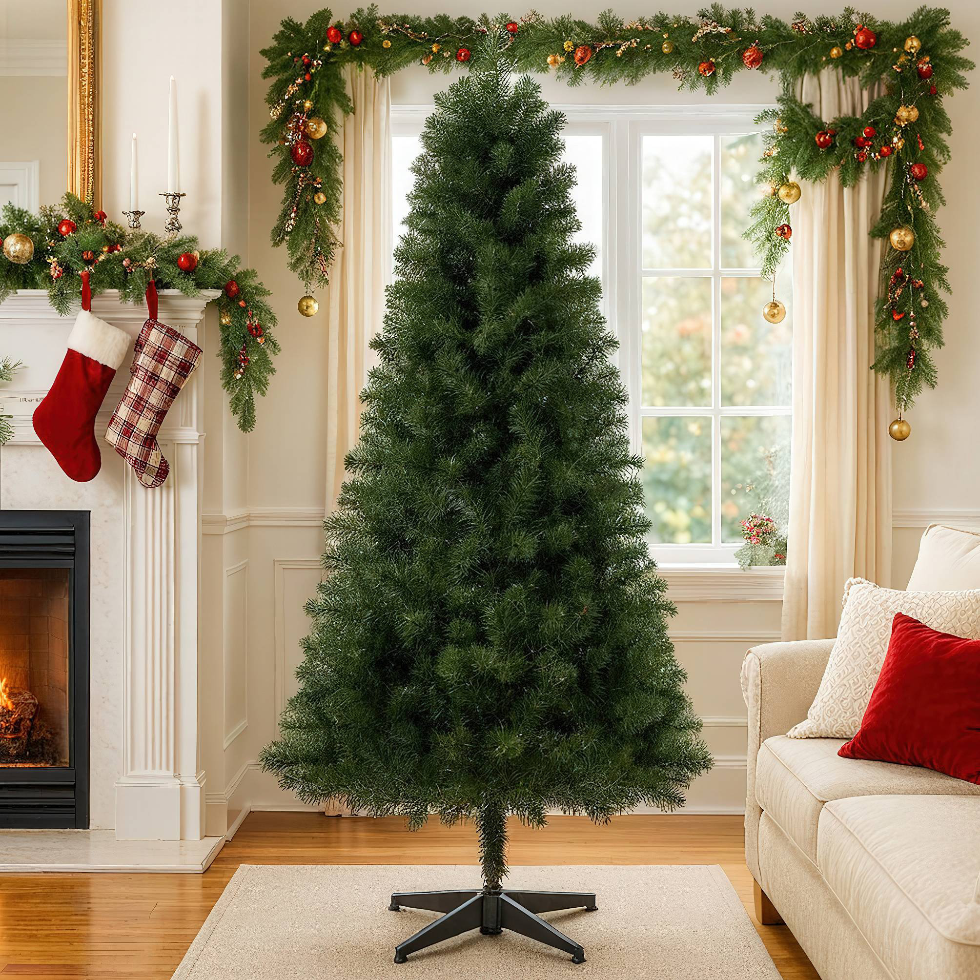 Winston Porter 6FT Unlit Artificial Christmas Tree With 490 Tips, PVC ...