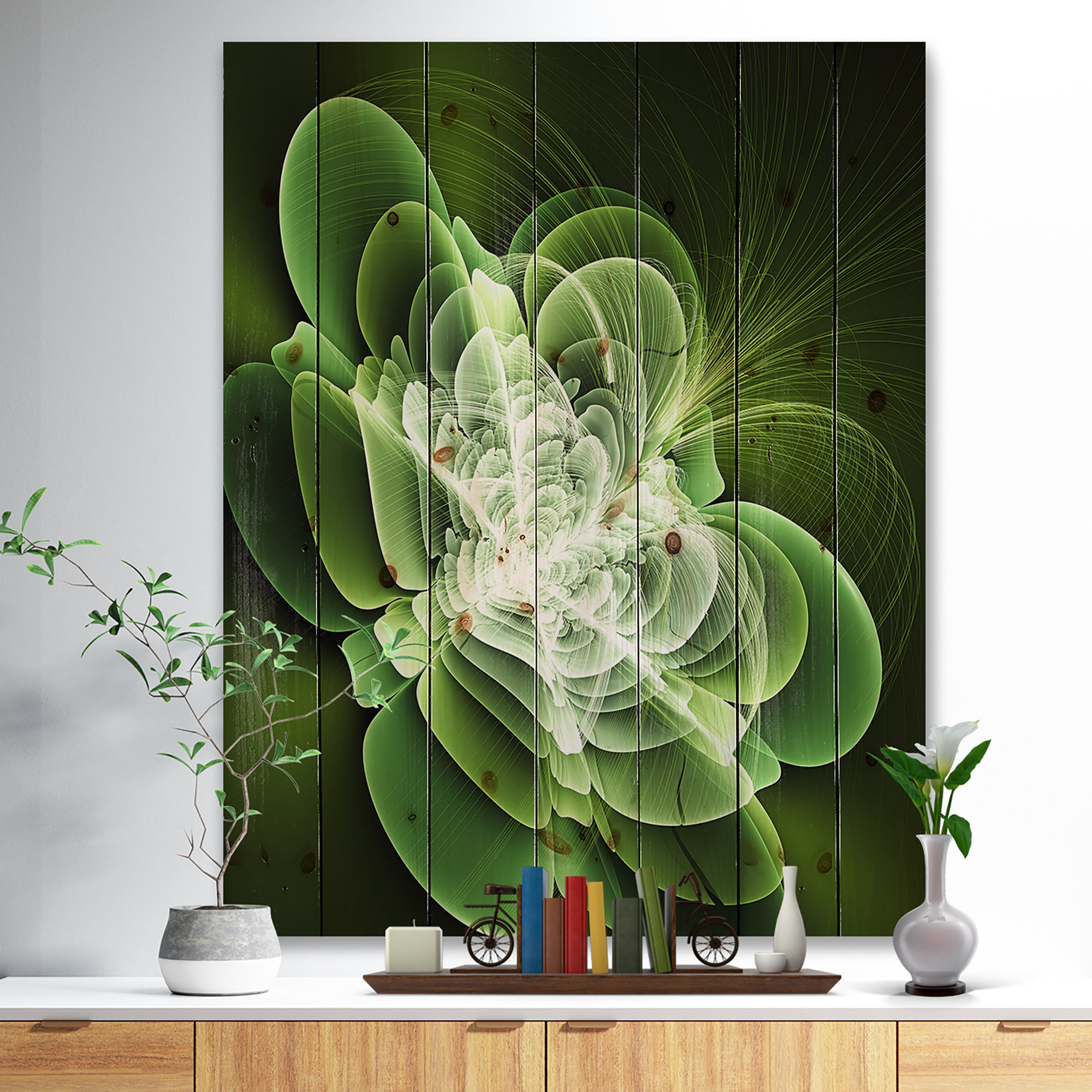 Wrought Studio Green Petal Exotic Abstract Art Work - Nautical ...