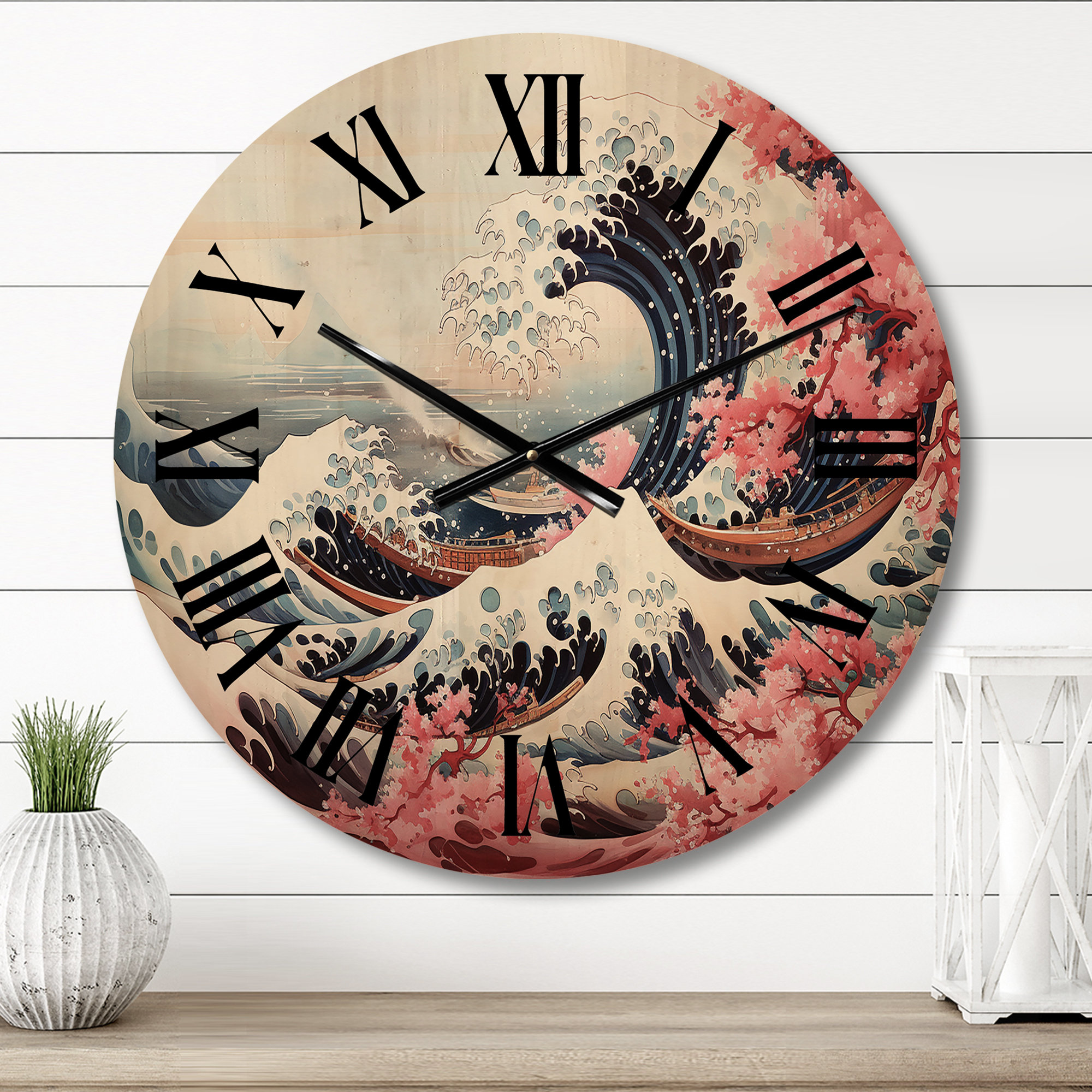 East Urban Home Masterpiece Pink the Great Wave of Kanagawa II ...