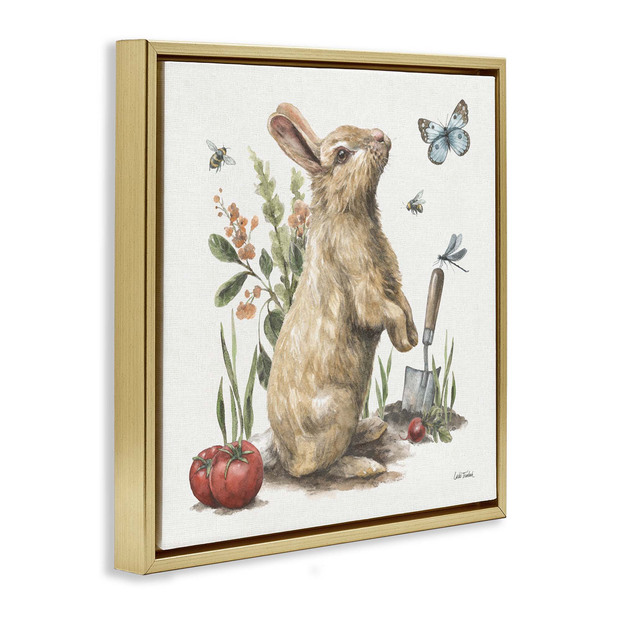 Ophelia & Co. Garden Patch Rabbit Framed Floater Canvas Wall Art by ...