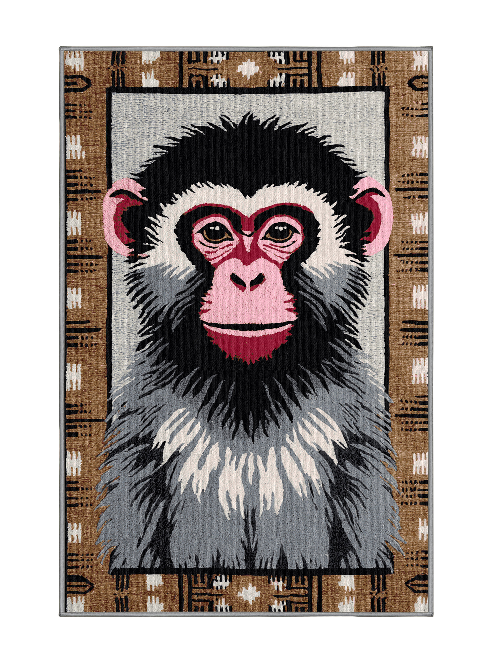 Foundry Select Washable Vervet Monkey Wildlife Area Rug | Wayfair