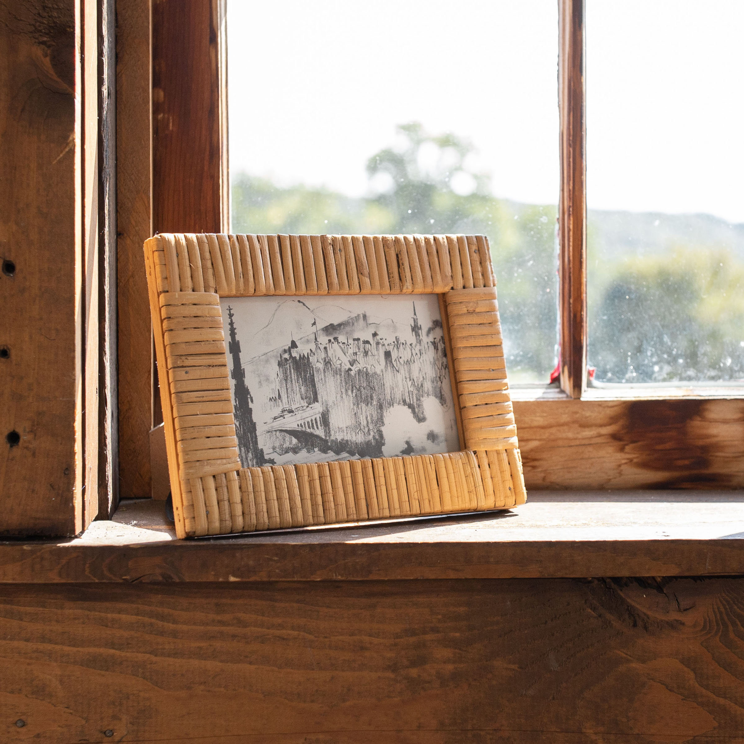 Foreside Home & Garden Wicker Picture Frame | Wayfair