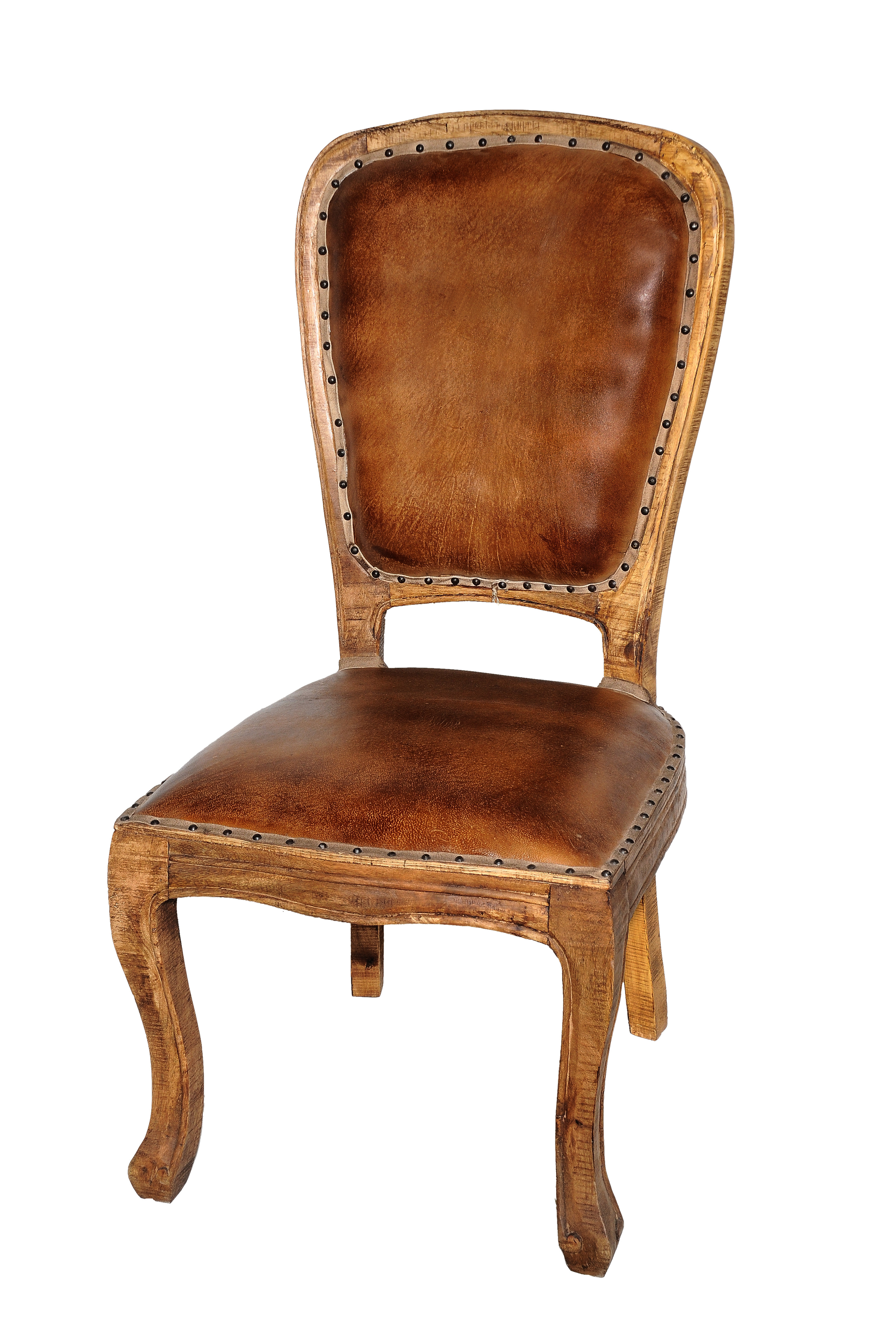 Loon Peak® Dhiaan Leather Side Chair in Brown | Wayfair