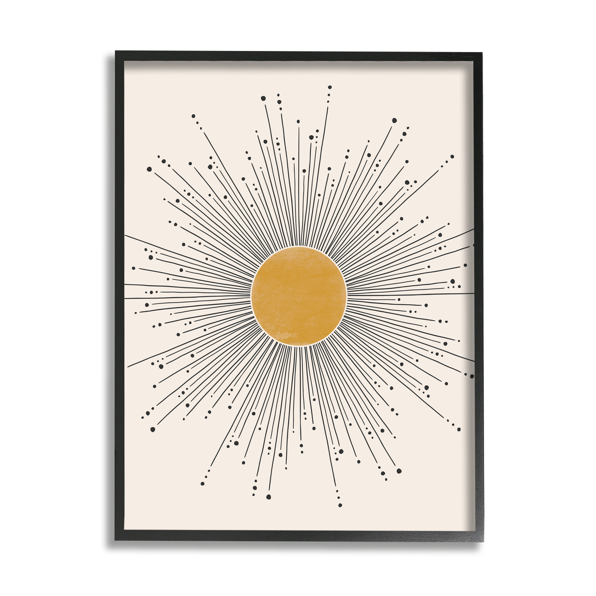 Stupell Industries Art Deco Summer Sun Geometric Line Bursts Oversized ...