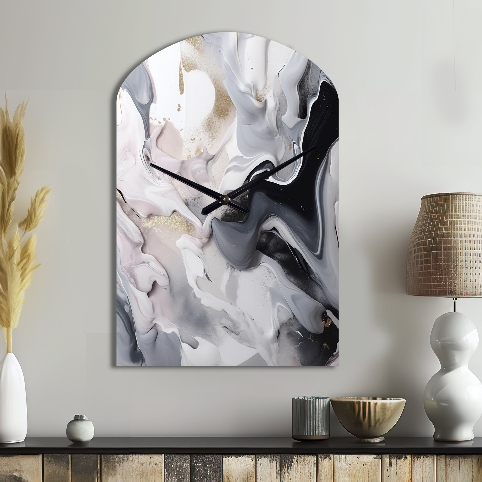 Design Art White And Grey Captivating Marble II - Marble Asymmetrical ...