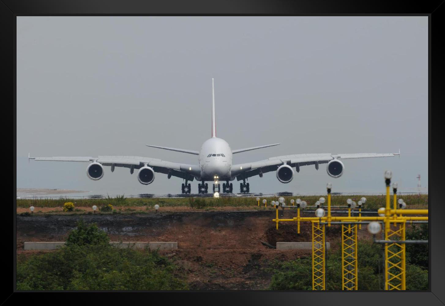 17 Stories Head on Airbus A380 on Tarmac Runway - Single Picture Frame ...