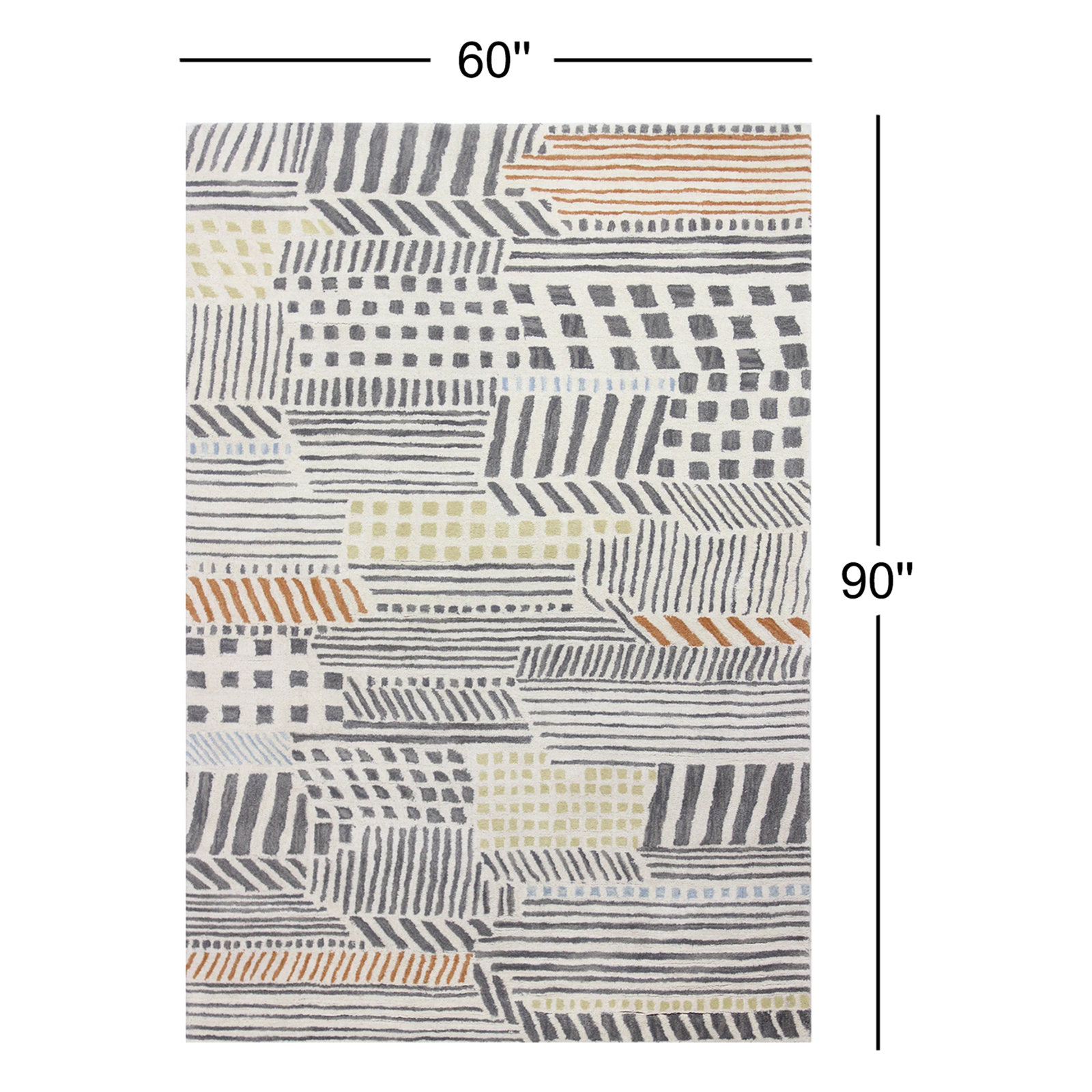 Langley Street® Lowery Geometric Handmade Tufted Wool Ivory Area Rug ...