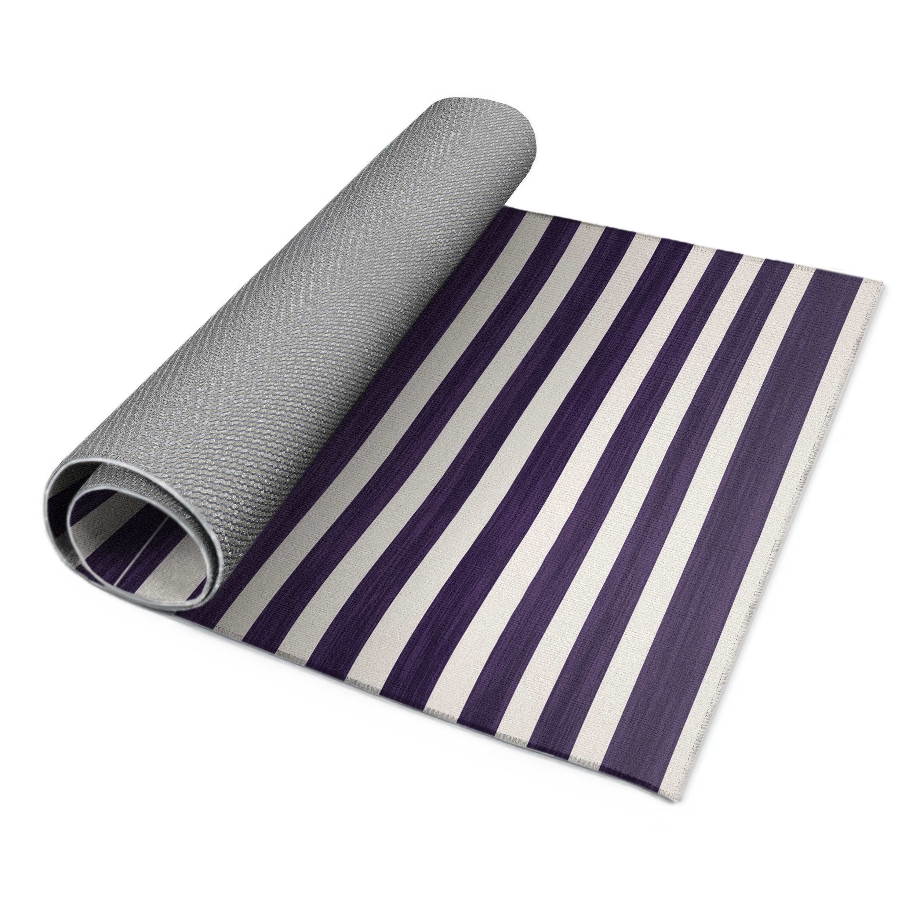 Orren Ellis HorizontalStripes Purple Indoor and Outdoor Area Rug | Wayfair