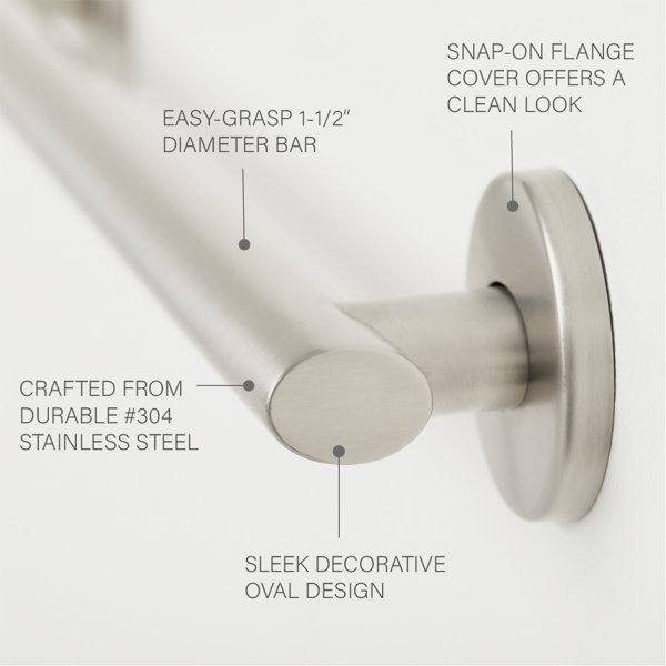 Seachrome Coronado Decorative Oval Wall-Mount Grab Bar | Wayfair