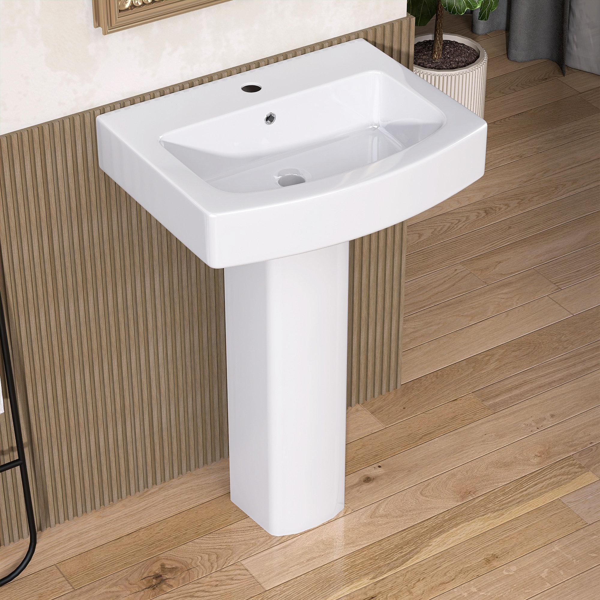Ogonbrick 17.3125'' Ceramic Rectangular Bathroom Sink with Overflow ...