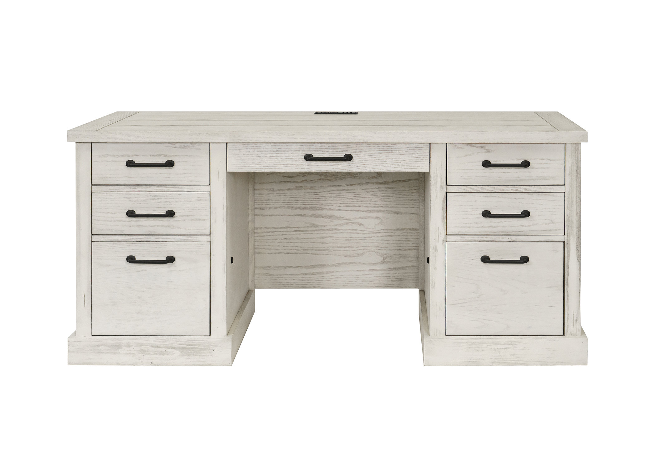 Lark Manor™ Ashvina Executive Desk with Built in Outlets | Wayfair