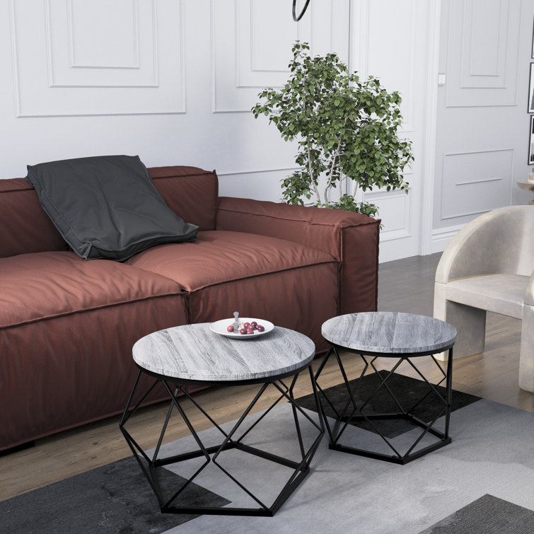 Metro Lane Nest of 2 Geometric Tables, Modern Stylish Living Room Home ...