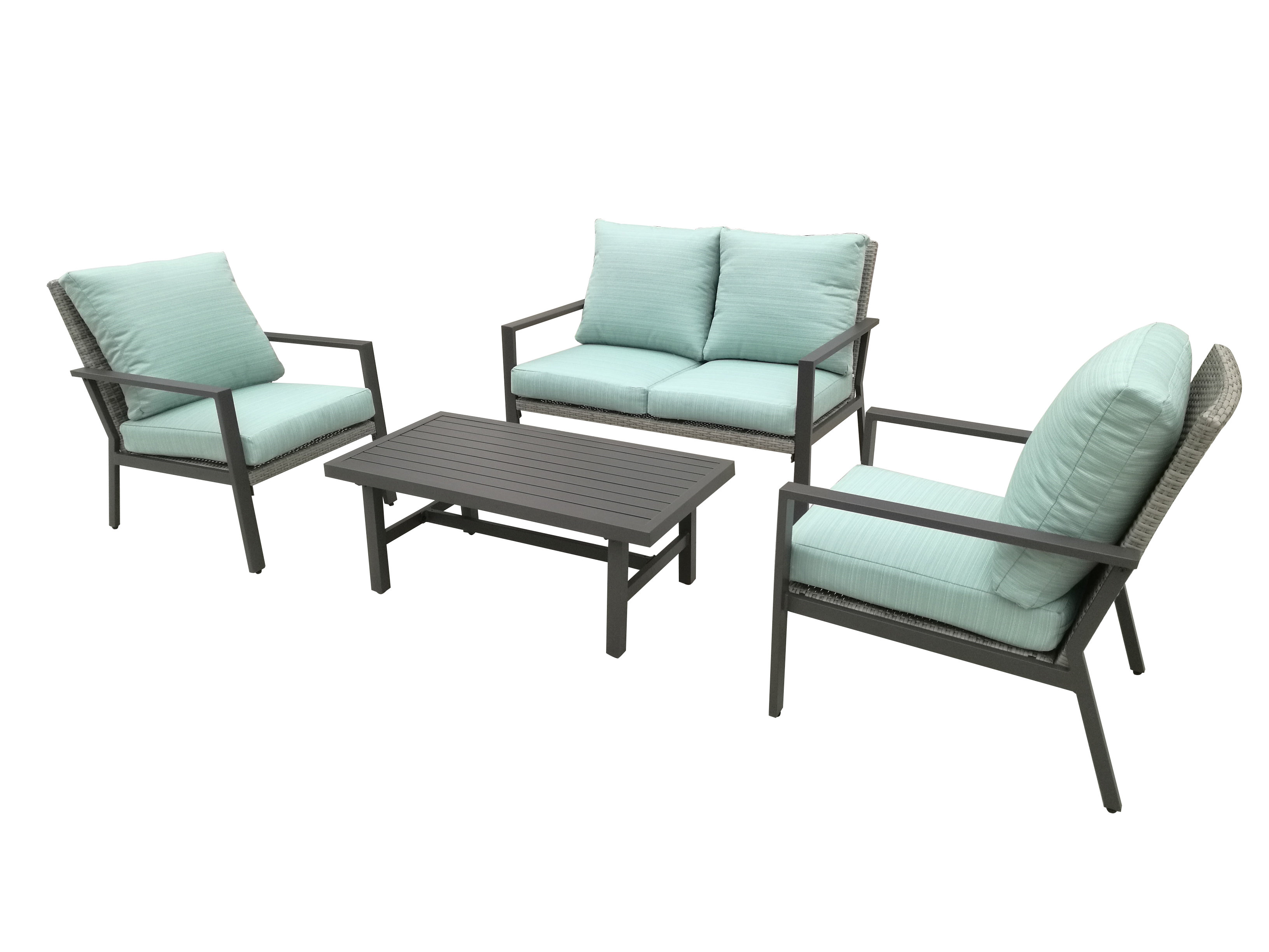 Highland Dunes Roberta Lone Star 4 Piece Rattan Sofa Seating Group with ...