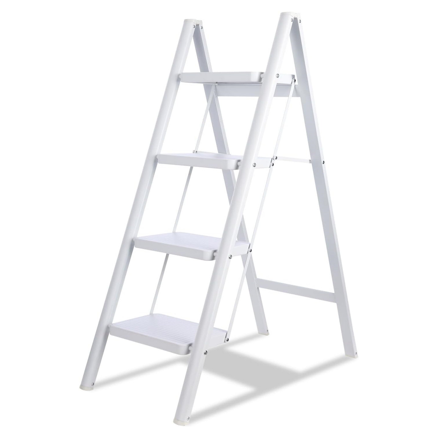 WFX Utility™ Folding 4-Step Ladder, Sturdy Steel Construction With Anti ...