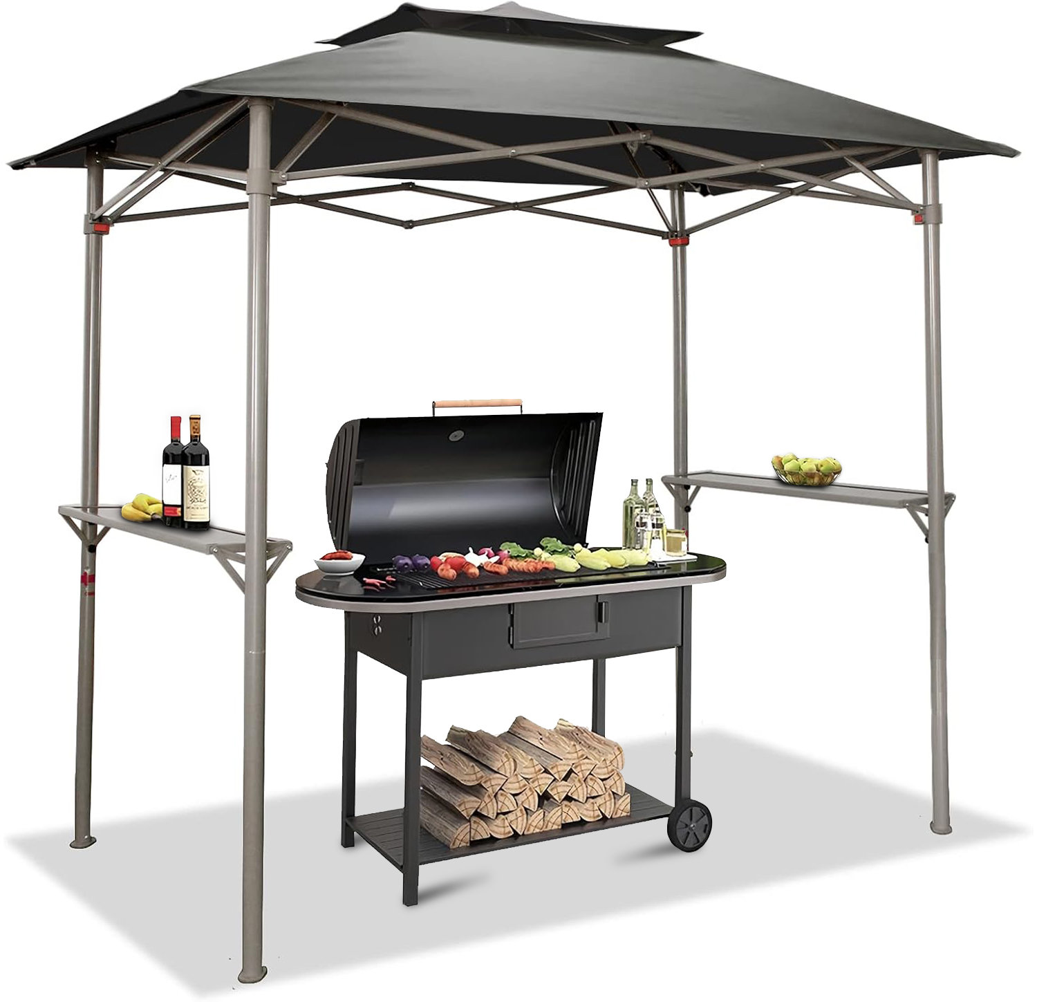 Crown Shades 8x5 Grill Gazebo - Pop Up Canopy for BBQ and Backyard ...