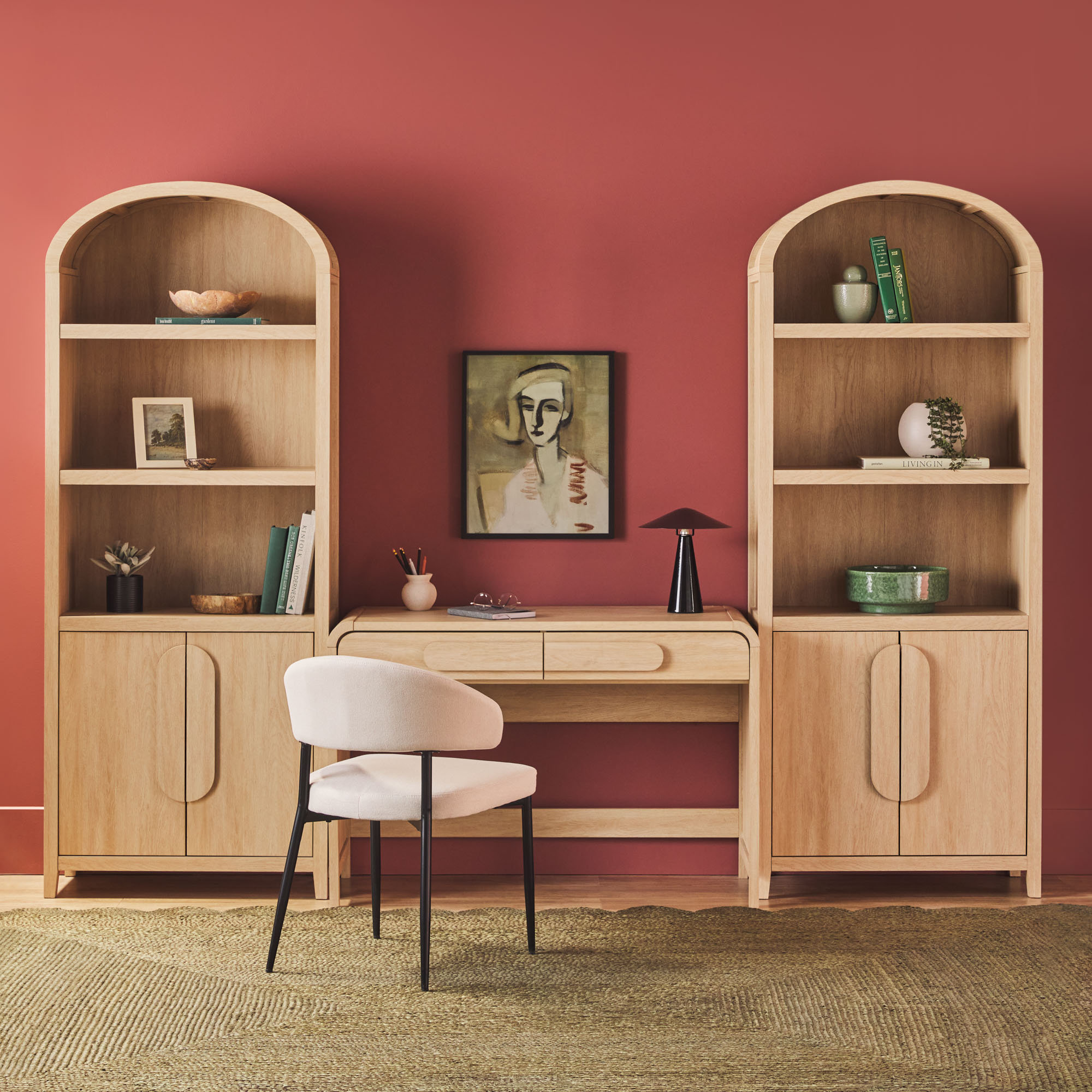 Red Barrel Studio® Sitarski 3 Piece Curved Waterfall Writing Desk with ...