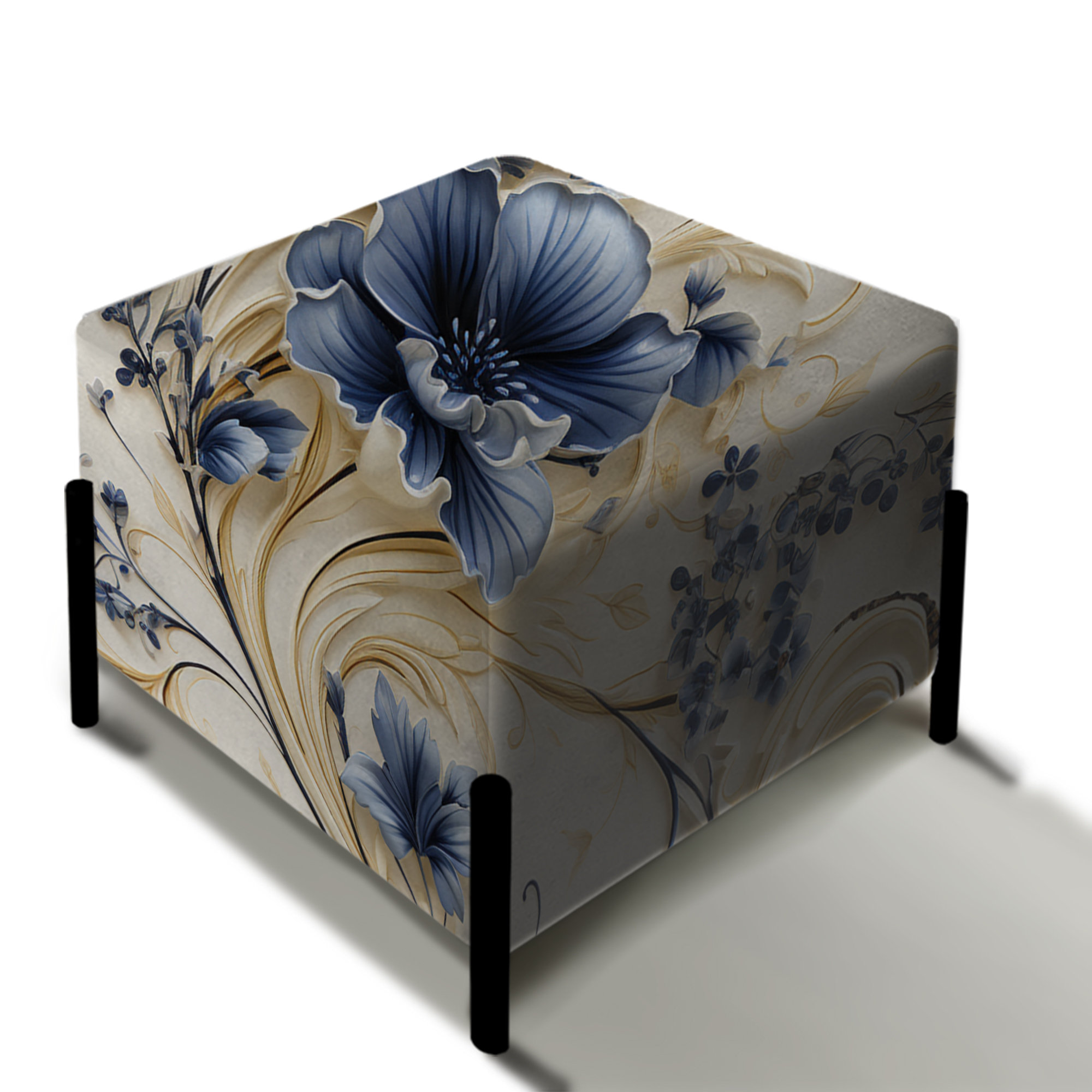 Design Art Cobalt Blue Filigree Vines Victorian Pattern II - Floral ...