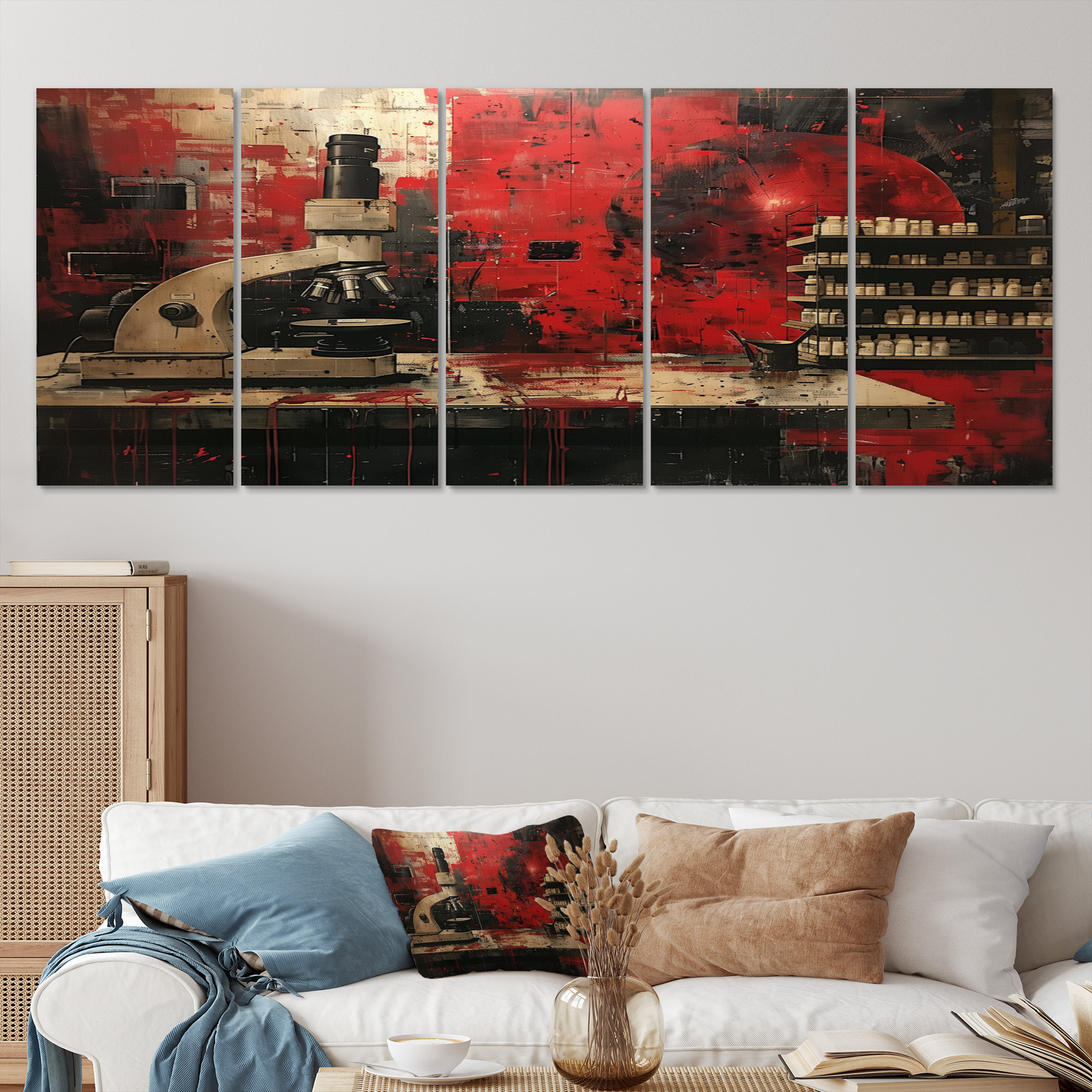 17 Stories Red Black Research Laboratory - Laboratories Canvas Wall Art ...