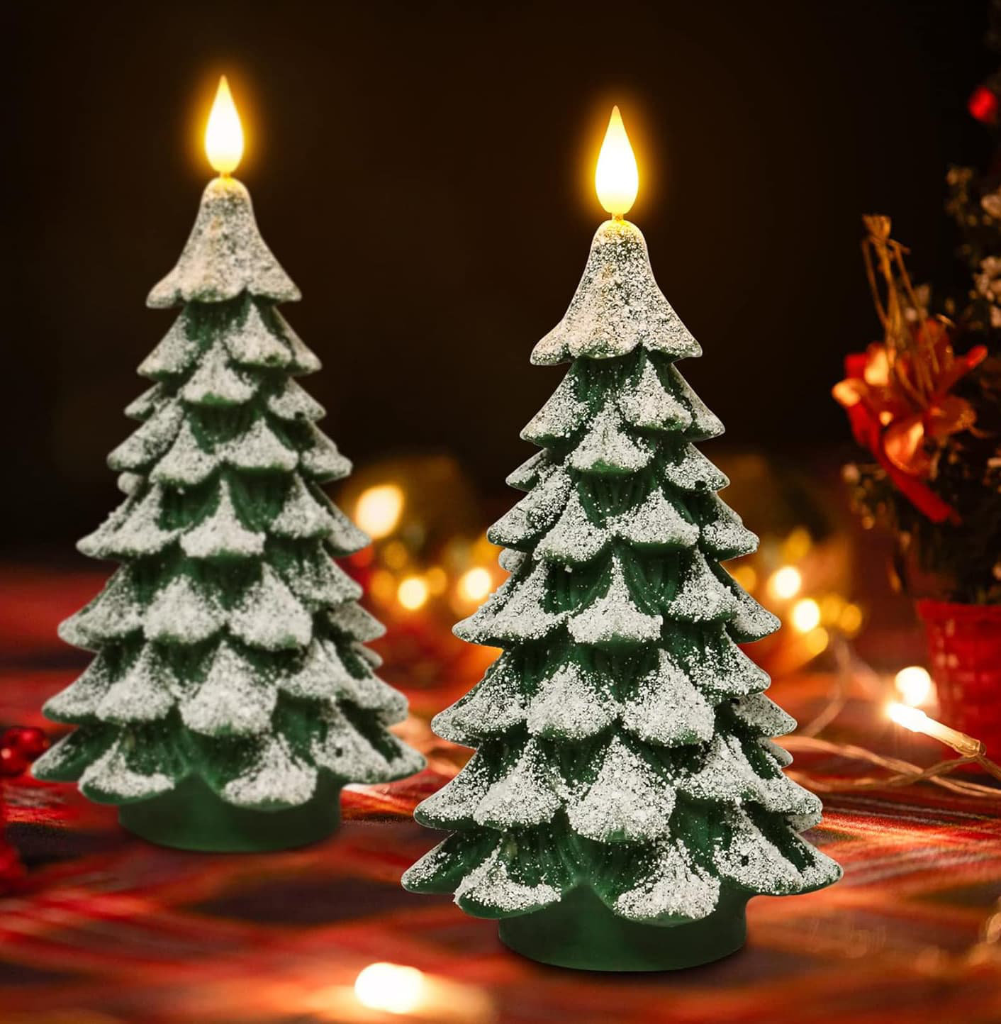The Holiday Aisle® 2024 Christmas Tree LED Candle - 7.9 Inch Real Wax ...