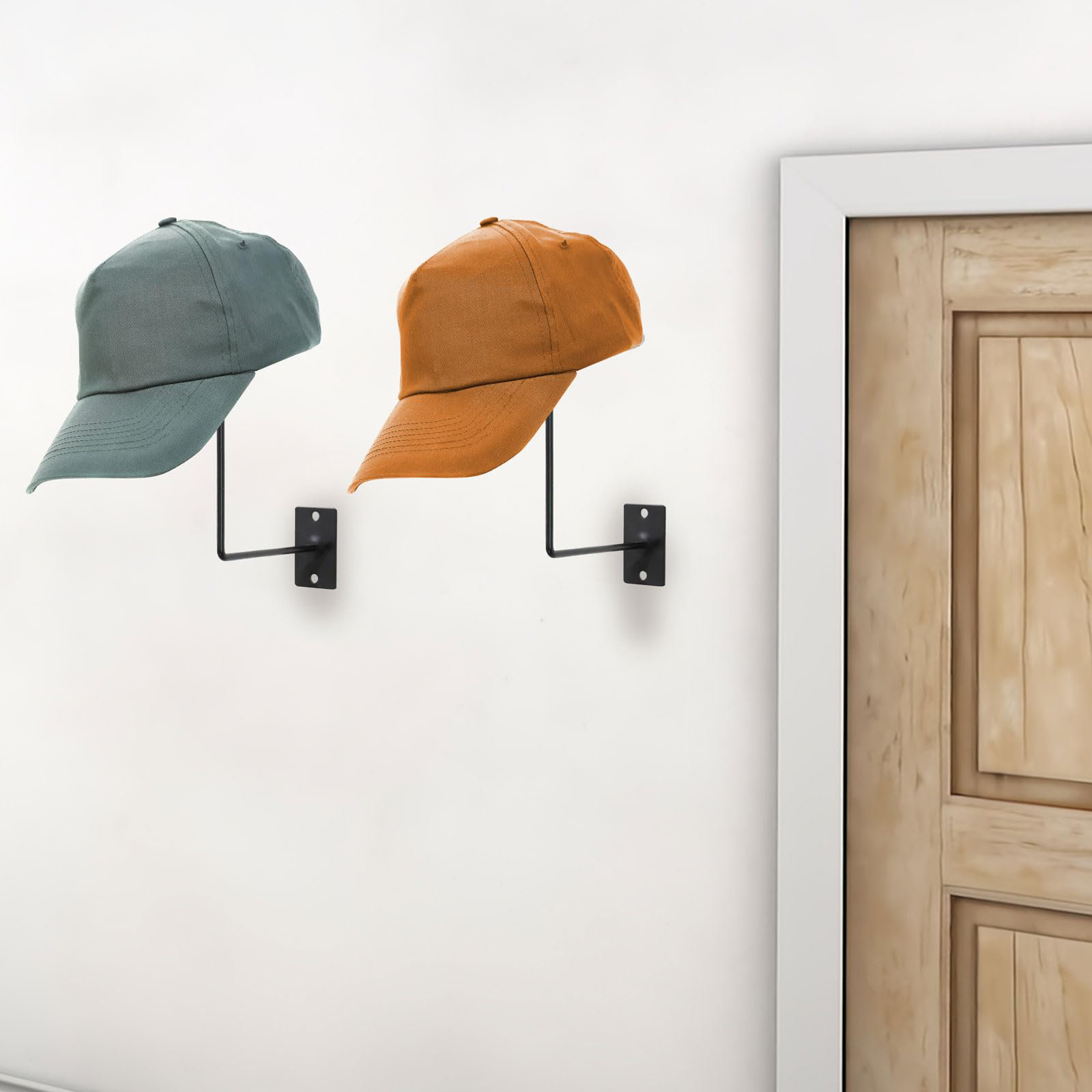 Latitude Run® Pack of 4 Metal Hat Holder Wall Mounted Cowboy Hat Rack ...