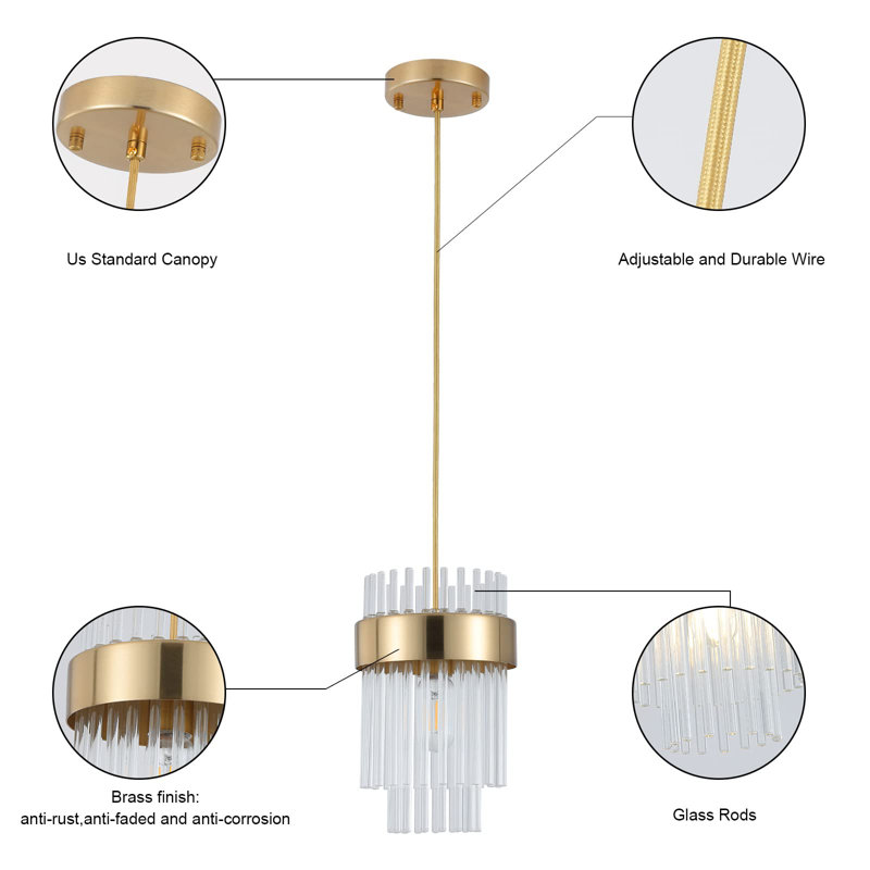 Everly Quinn Lunie 3 - Light Gold Pendant | Wayfair