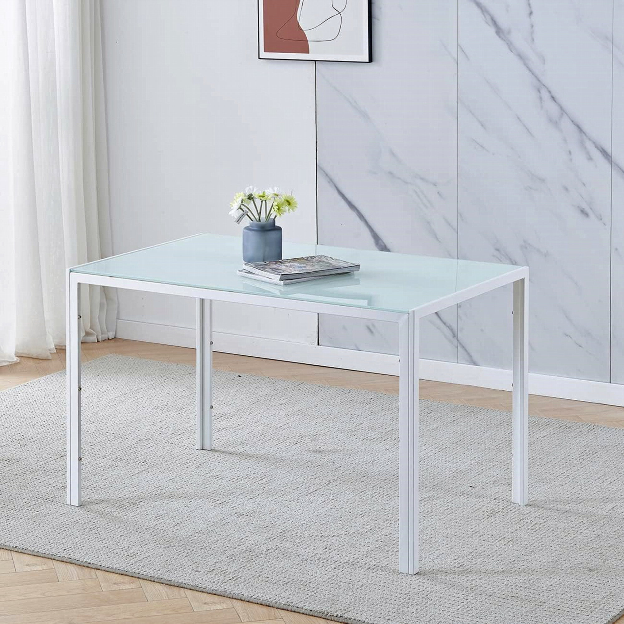 Ebern Designs Modern Rectangle Glass Dining Room Table - Wayfair Canada