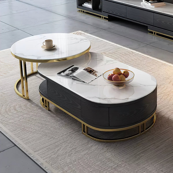 Everly Quinn Table basse 2 tables gigognes avec rangement Collette ...