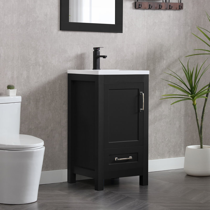 Ebern Designs Dakhi 18'' Narrow Depth Free Standing Single Bathroom ...