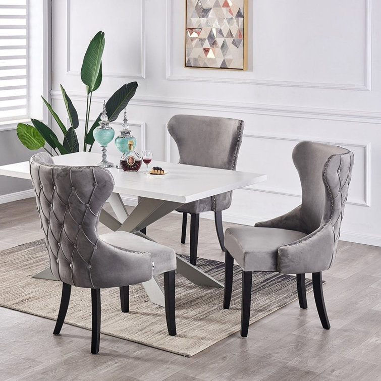 Rosdorf Park Bootle Dining Set | A Dining Table & 4 Person Upholstered ...