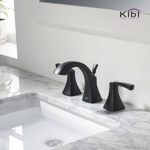 KIBI USA Pyramid Widespread 2-handle Bathroom Faucet with Drain ...