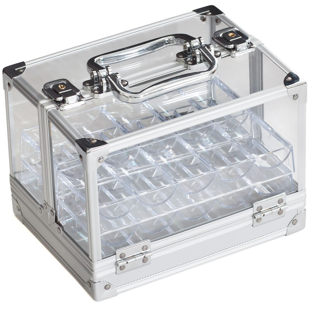 GSE Games & Sports Expert 600ct Acrylic Poker Chip Case with 6 Chip ...