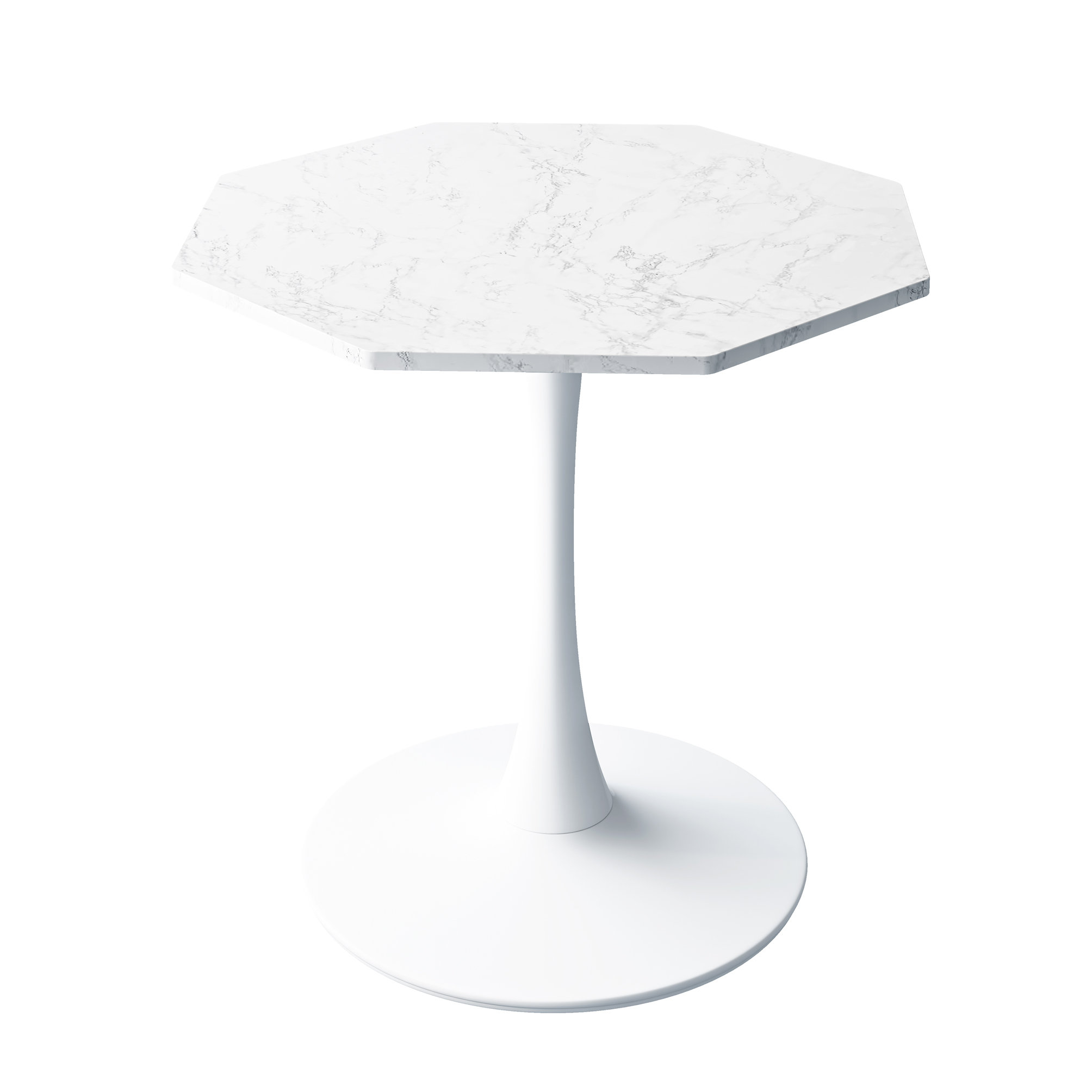 Ebern Designs Modern Octagonal Coffee Table With Printed Marble Table ...