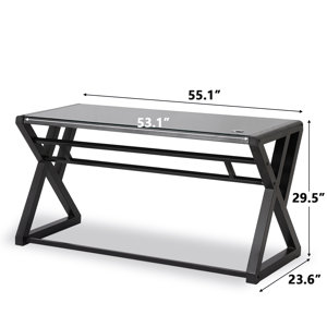Ebern Designs Onawa 55.1'' W Rectangle Writing Desk & Reviews | Wayfair