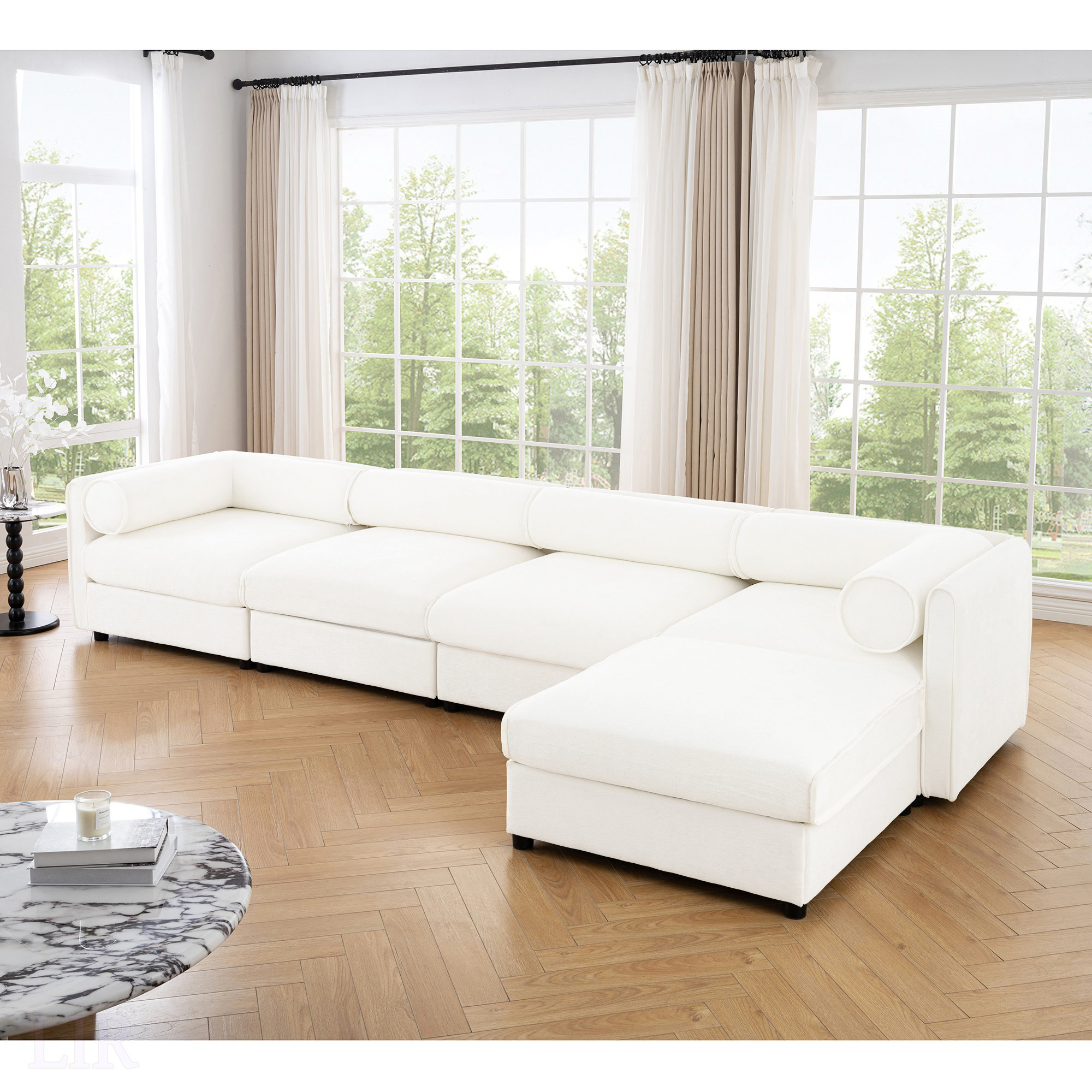 Latitude Run® Modular Sectional Sofa with Storage, Cylindrical Backrest ...