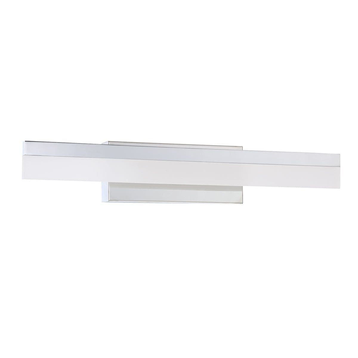 Hokku Designs STRATE 24" LED Chrome Vanity Light with White Acrylic ...