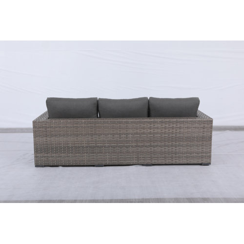 Brayden Studio® Kaiser 95'' Wicker Outdoor Patio Sofa & Reviews | Wayfair