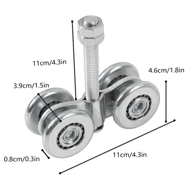 JOYDING 4Pcs Sliding Track Rollers Double Wheel Sliding Track Roller ...